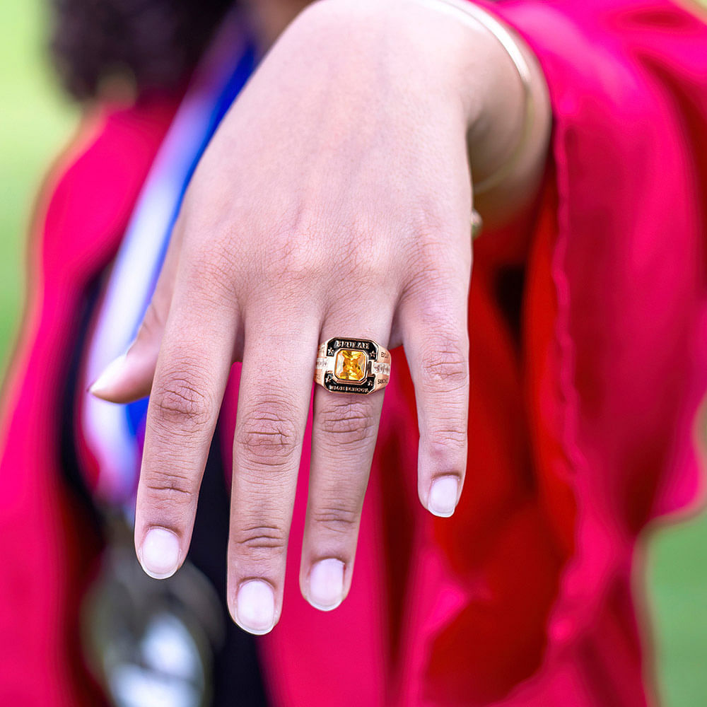 Personalized High School College Class Ring with Birthstone and ...