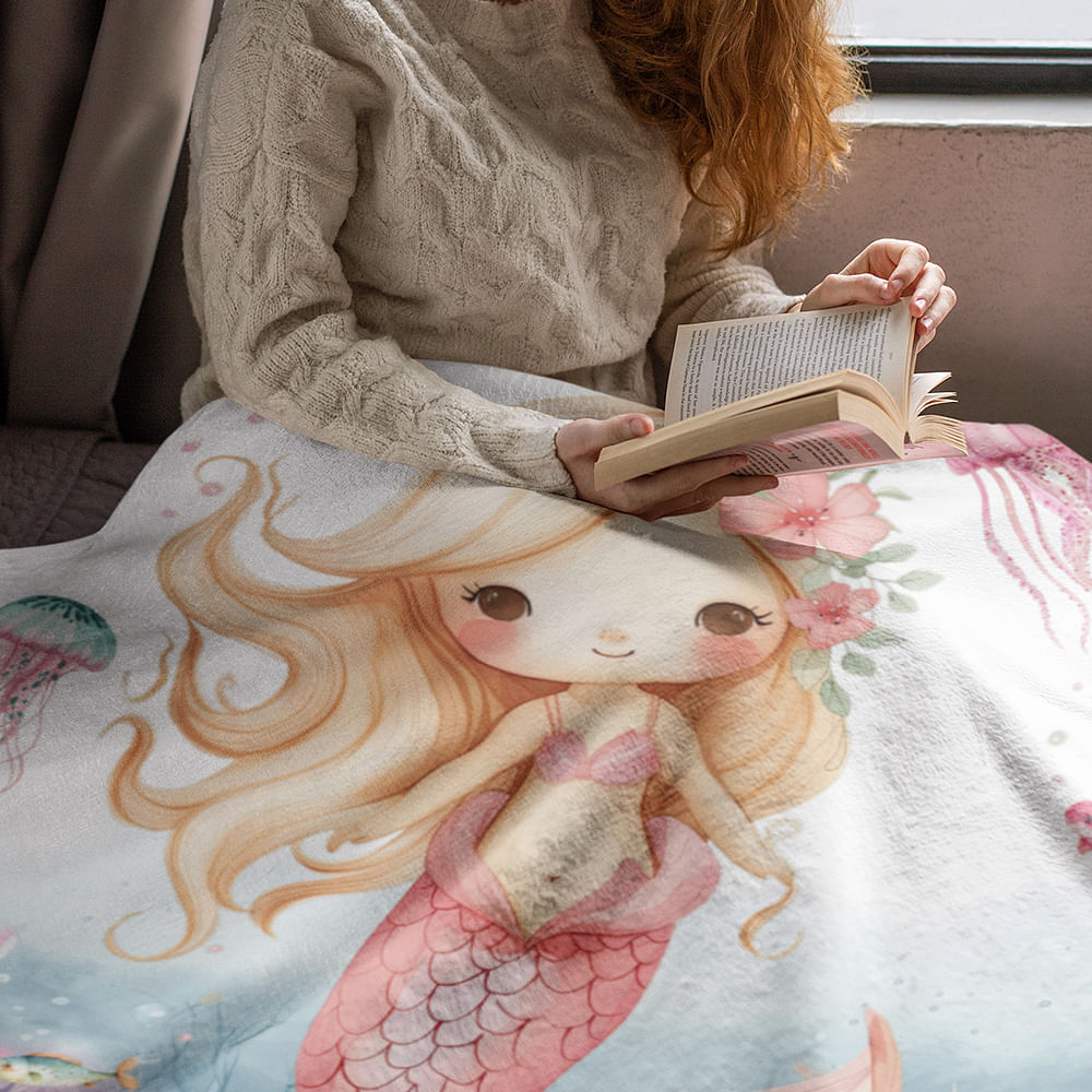 Personalized Pink Mermaid Soft Blanket with Name Cute Nursery Decor ...