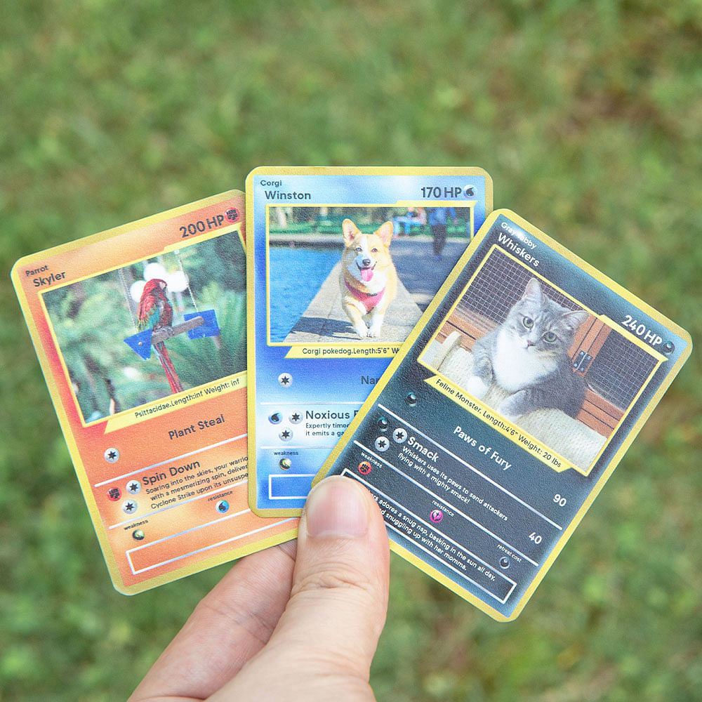 Personalized Funny Classic TCG Poke Card with Photo and Protective ...