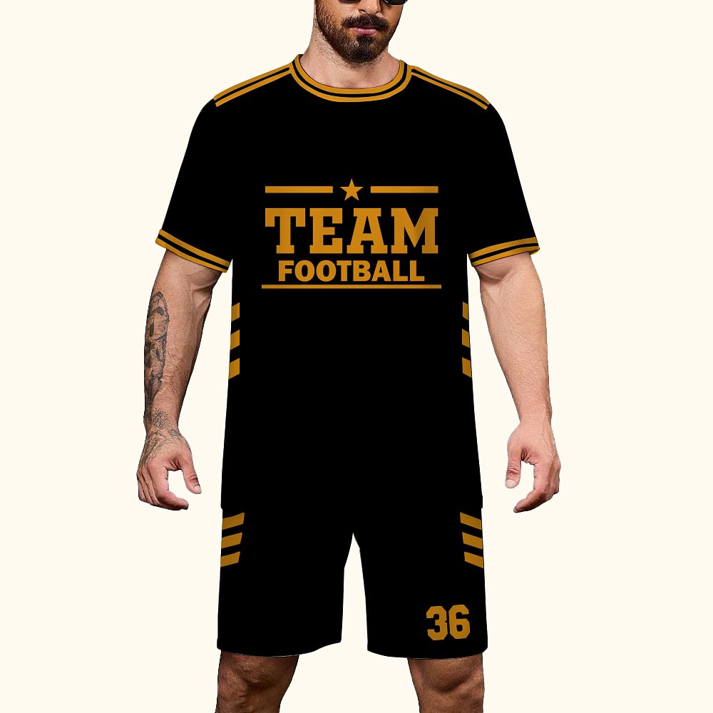 Personalized Multicolor Striped Jersey Shirt Shorts Set with Number ...