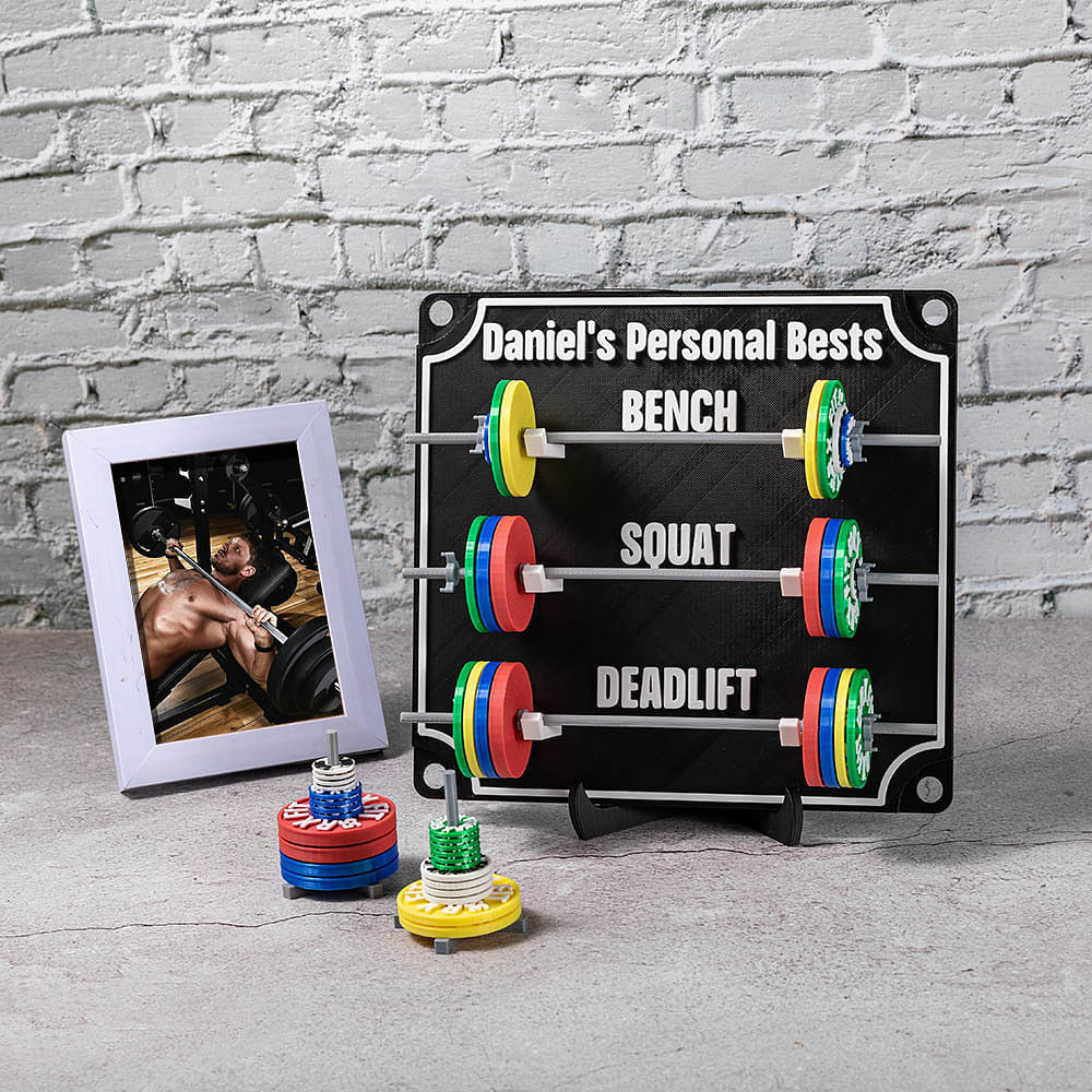 Personalized Removable Mini Barbells Weightlifting Tracking Board with ...