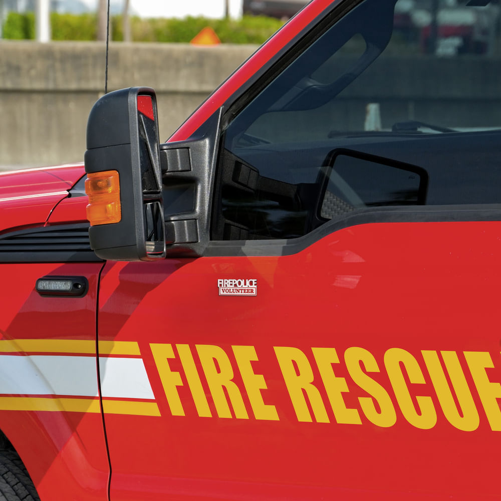 Personalized Adhesive Firefighter Car Emblem Badge with Texts Weather ...