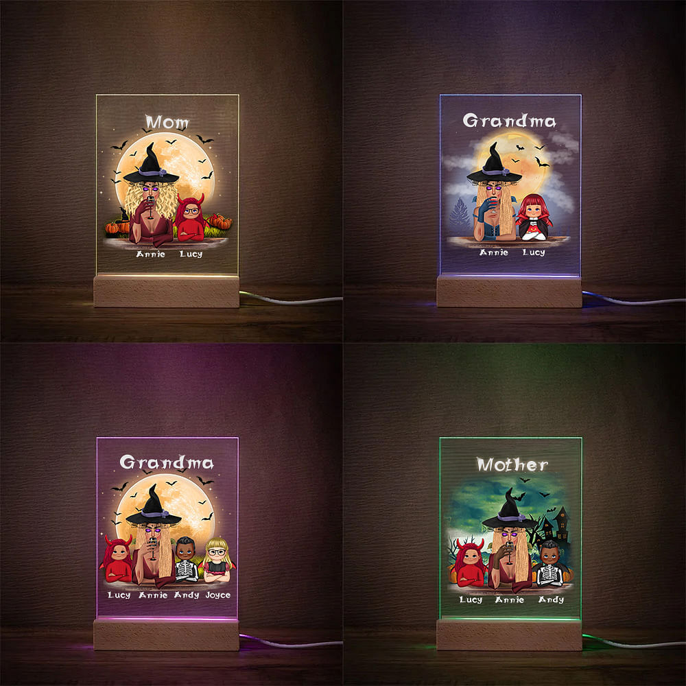 Personalized Witch Vampire Bat LED Night Light with 7 Colors Light ...