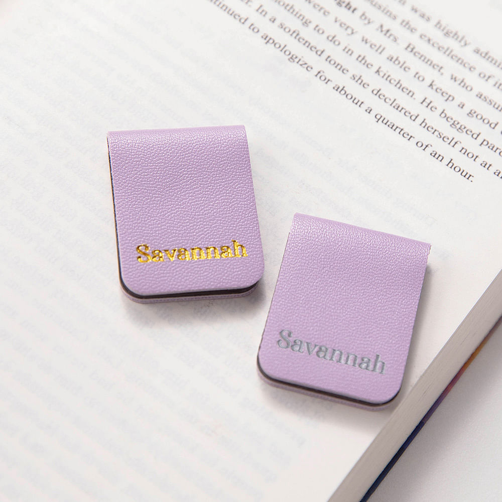 Personalized Minimalist Magnetic Leather Bookmark with Engraved Name ...