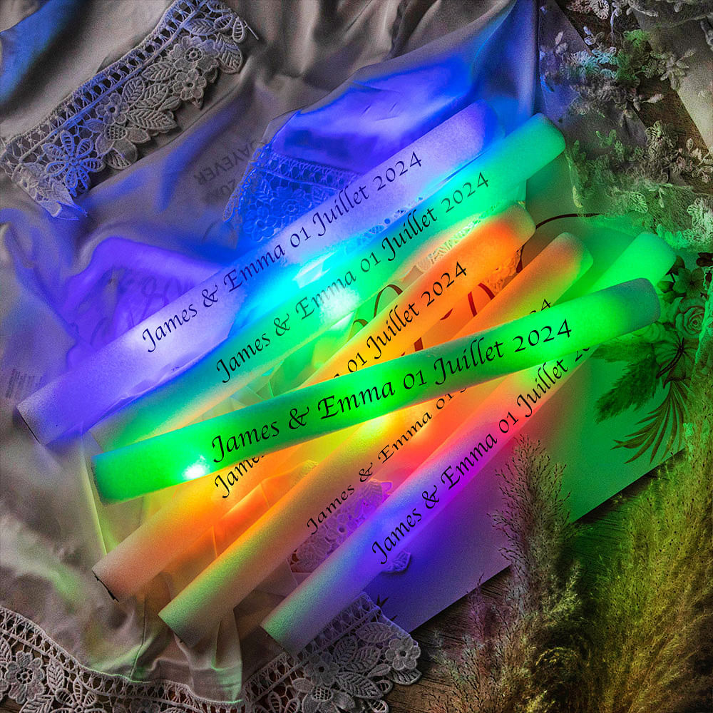 Set de 10 Bâtons Lumineux LED Personnalisés avec Texte Accessoire en ...