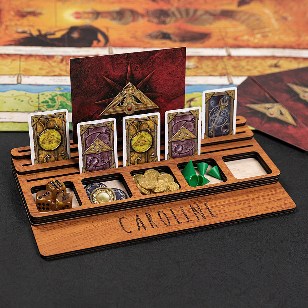 Personalized Tabletop Wooden Board Game Card Resource Tokens Organizer ...
