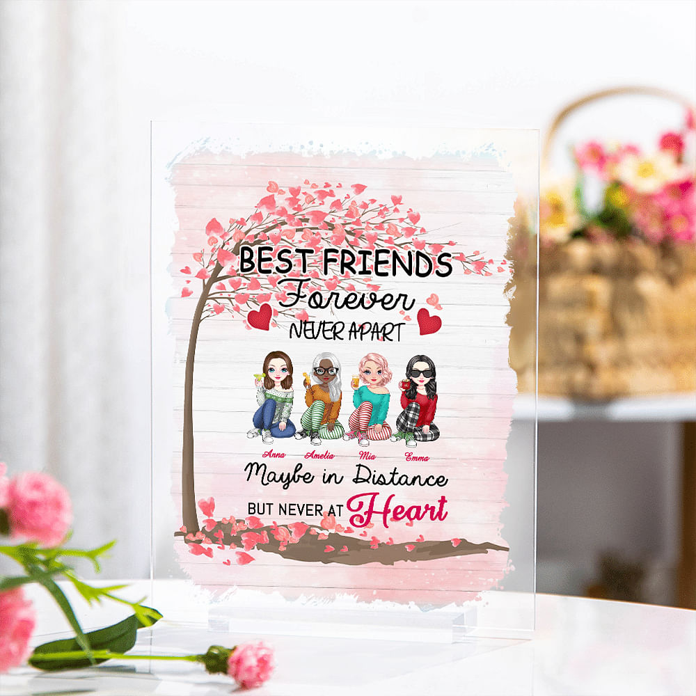 Personalised Best Friend Forever Never Apart LoveTree Acrylic Plaque ...