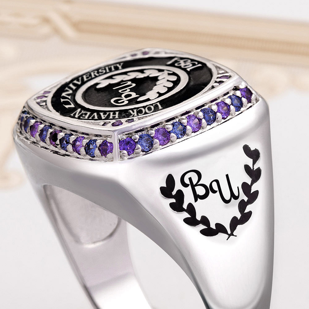 Personalized University Class Signet Ring with Initials School Name ...