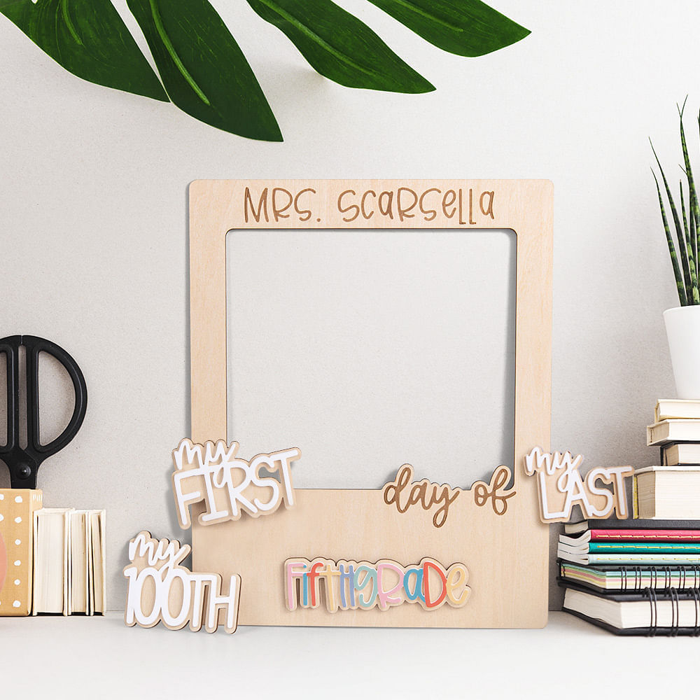 Personalized Wooden Removable Tag First Last Day of Photo Prop Frame ...