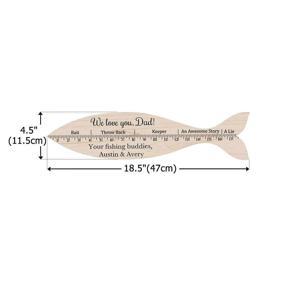 Personalized Wooden We Hooked the Best Papa Fish Style Ruler with Text ...