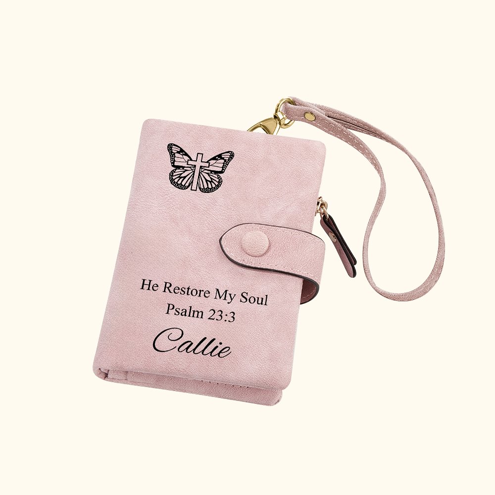 Personalized Cross Style Tri-Fold Name Wristlet Wallet with Card Holder ...