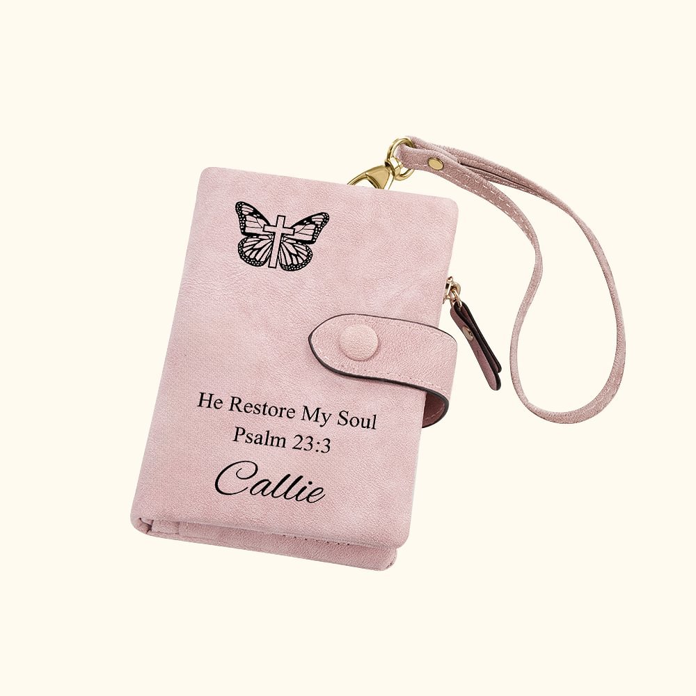 Personalized Cross Style Tri-Fold Name Wristlet Wallet with Card Holder ...