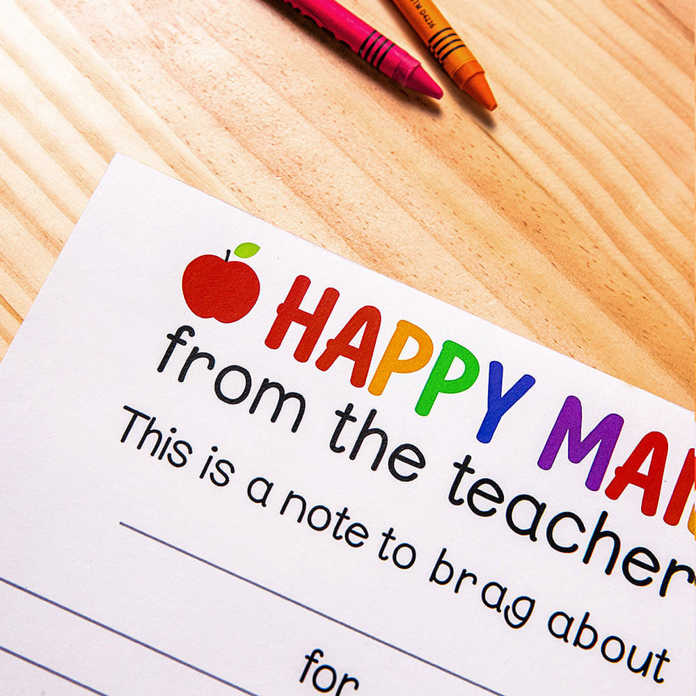 Personalized Happy Mail From The Teacher Name Notepad with Apple Design ...