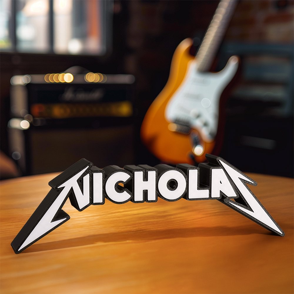Personalisierte Heavy Metal Font 3D gedruckt Name Zeichen Display ...