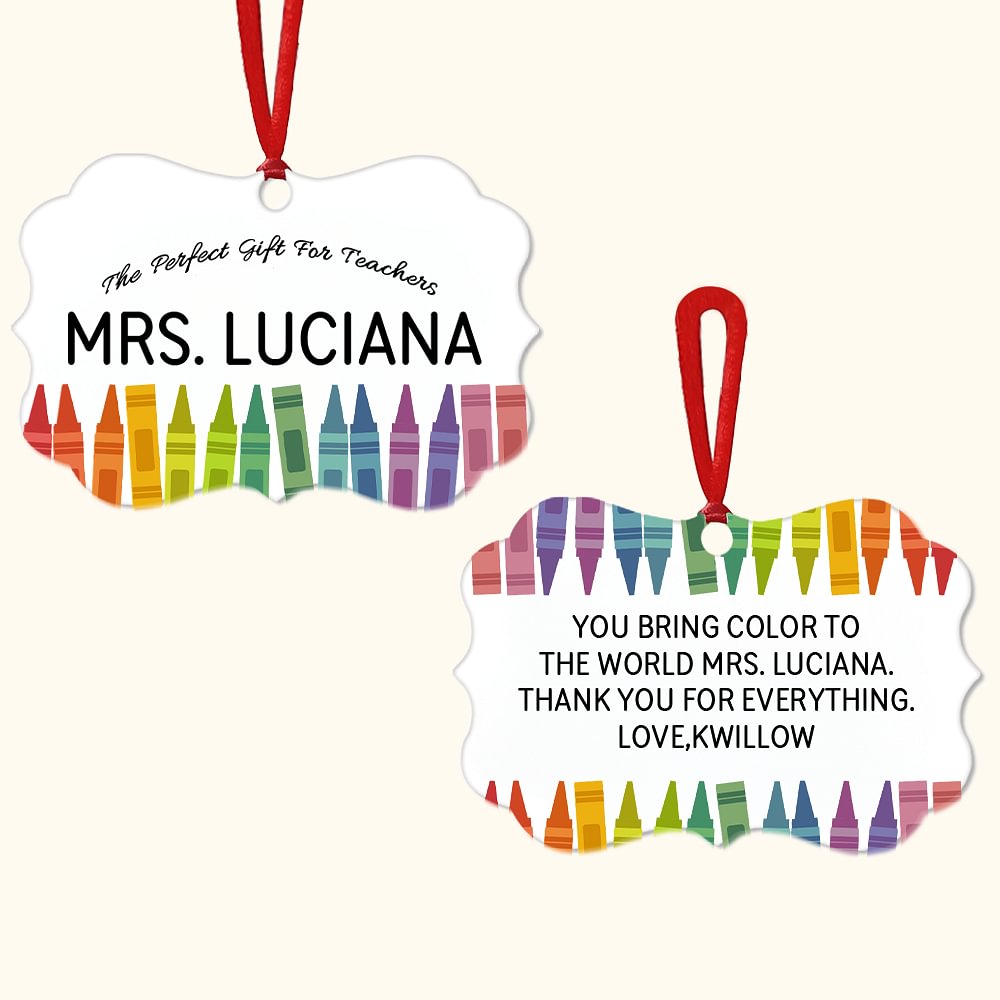 Personalized Colored Ceramic Crayon Ornament Pendant with Name and Text ...