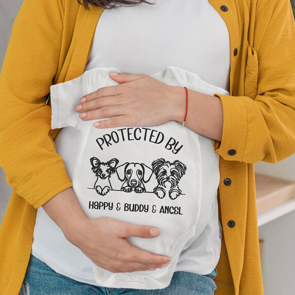 Personalized Cute 1-3 Dog Cat 100% Cotton Baby Bodysuit with Name ...