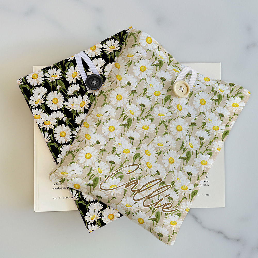 Personalised Handmade Daisy Floral Book Sleeve Book Cover Protector ...
