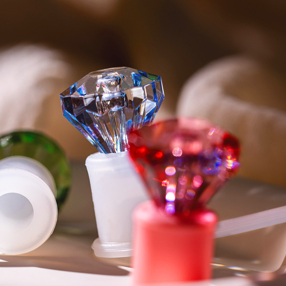 Personalized Multicolor Diamond Straw Cover Topper with Initial Charm ...