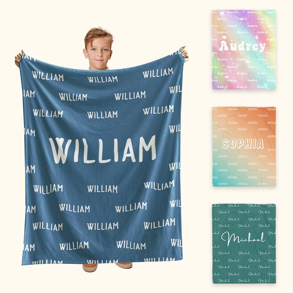 Personalized Gradient Rainbow Multicolor Soft Throw Blanket with ...