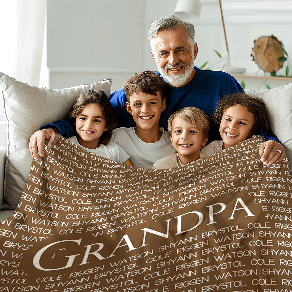 Personalized Multi-Color Soft Throw Fleece Family Blanket with 1-20 ...