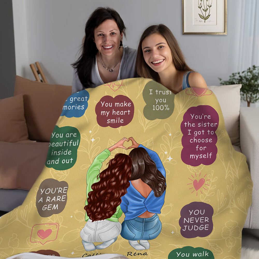 Personalized 10 Reasons Why You Are My Sister Soft Throw Blanket with ...