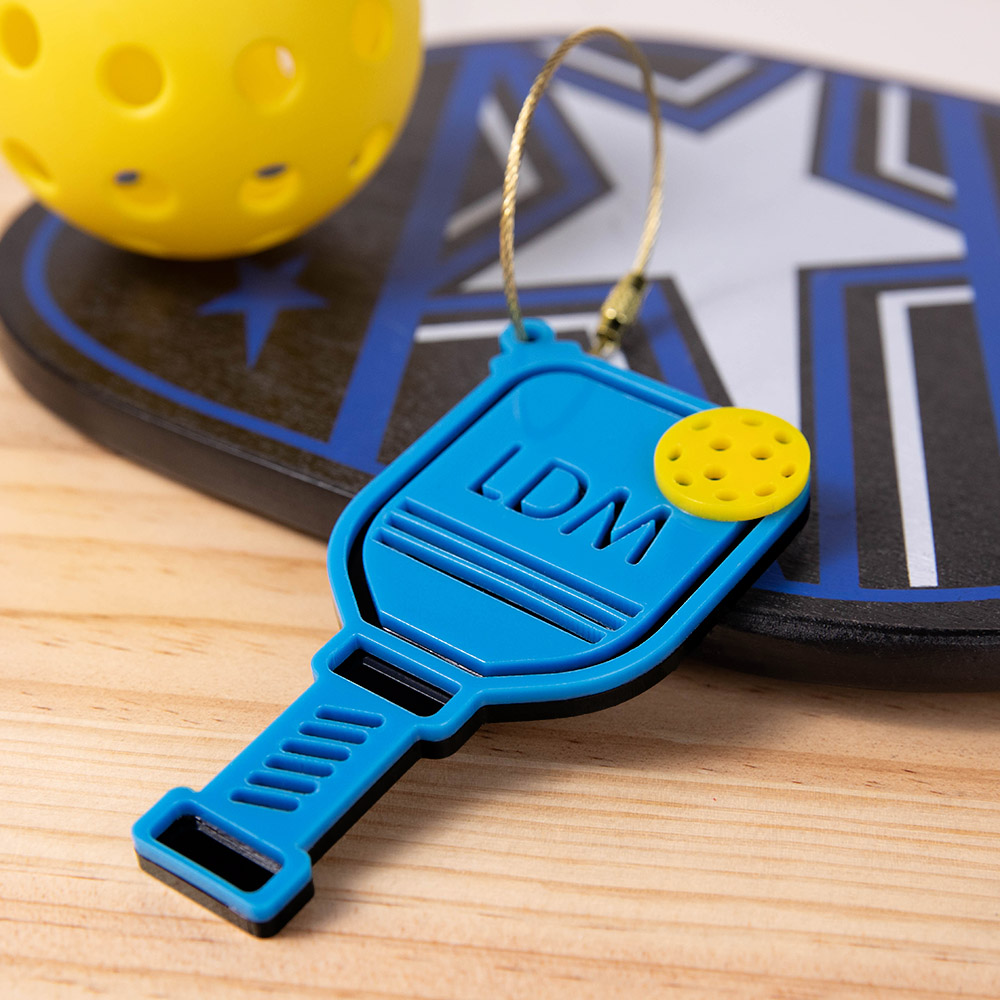 Personalized Acrylic Pickleball Paddle Bag Tag Charm Keychain with ...