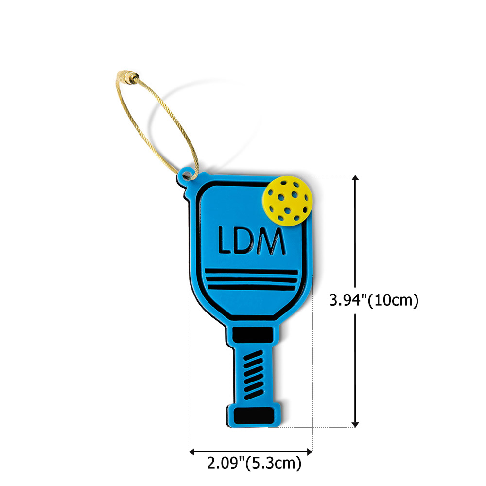 Personalized Acrylic Pickleball Paddle Bag Tag Charm Keychain with ...