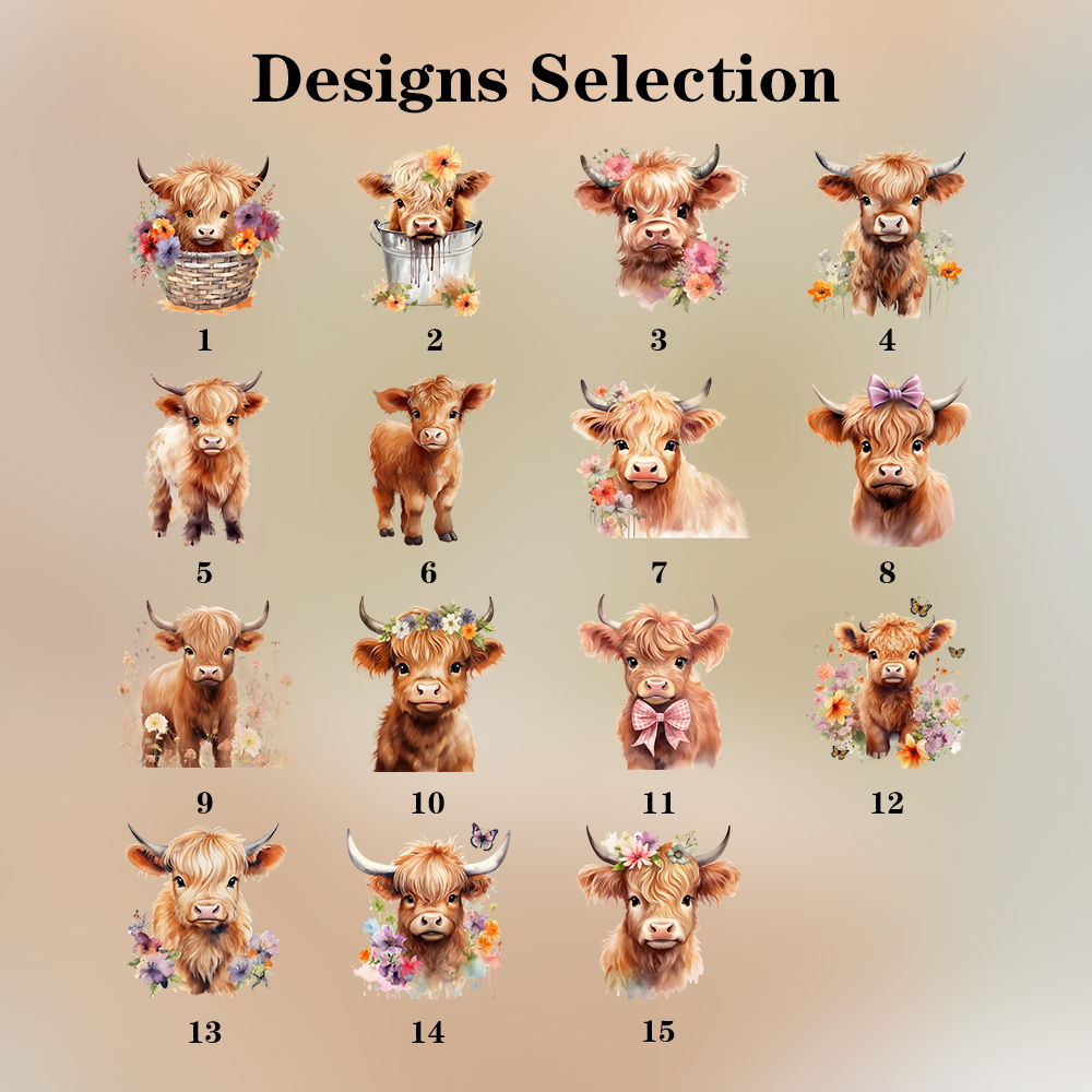 Personalized Cute Floral Highland Cow Jewelry Box with Name and LED ...
