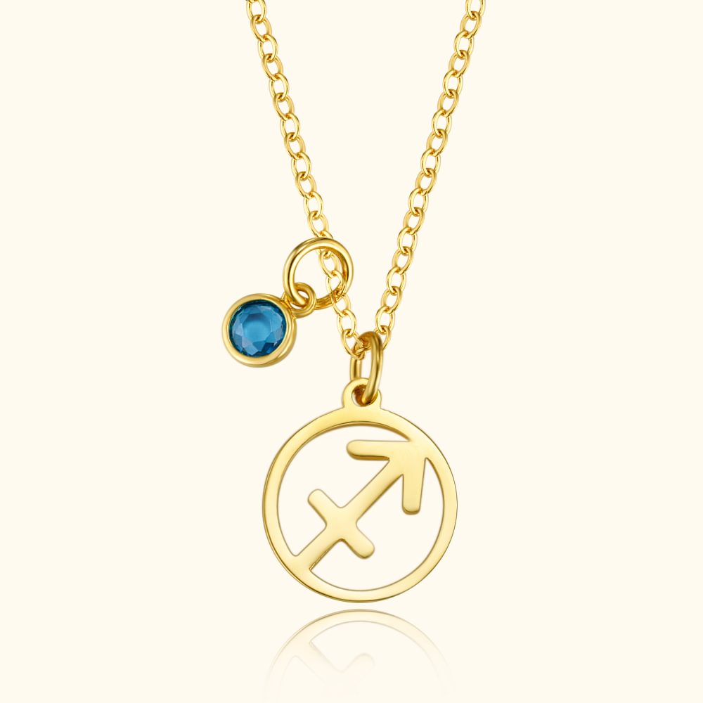 Personalised Zodiac Constellation Birthstone Necklace Birthday Gift for ...