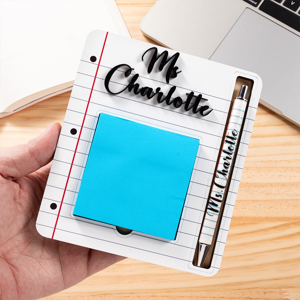Personalized Pencil Crayon Notebook Composition Book Sticky Note Wooden ...