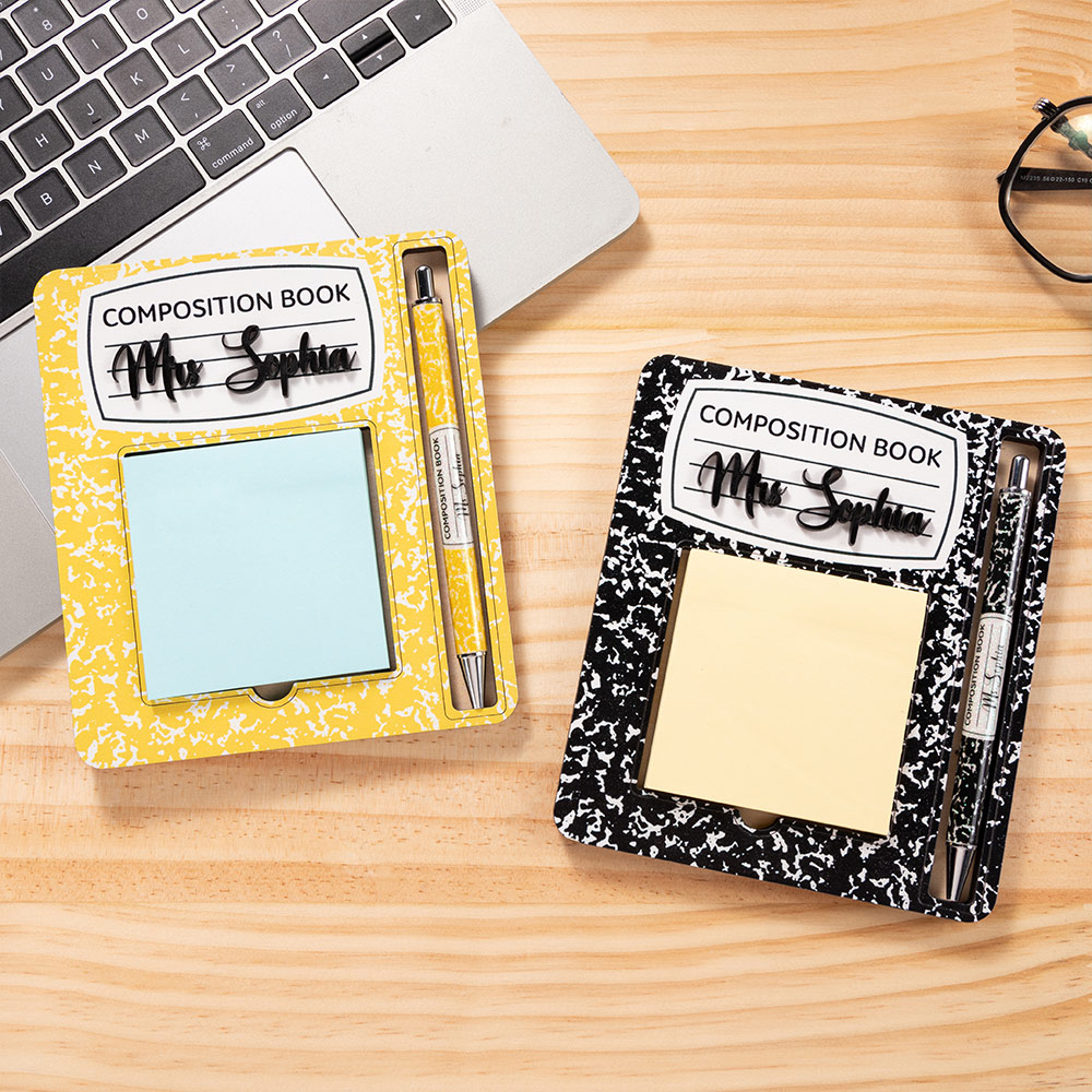 Personalized Pencil Crayon Notebook Composition Book Sticky Note Wooden ...