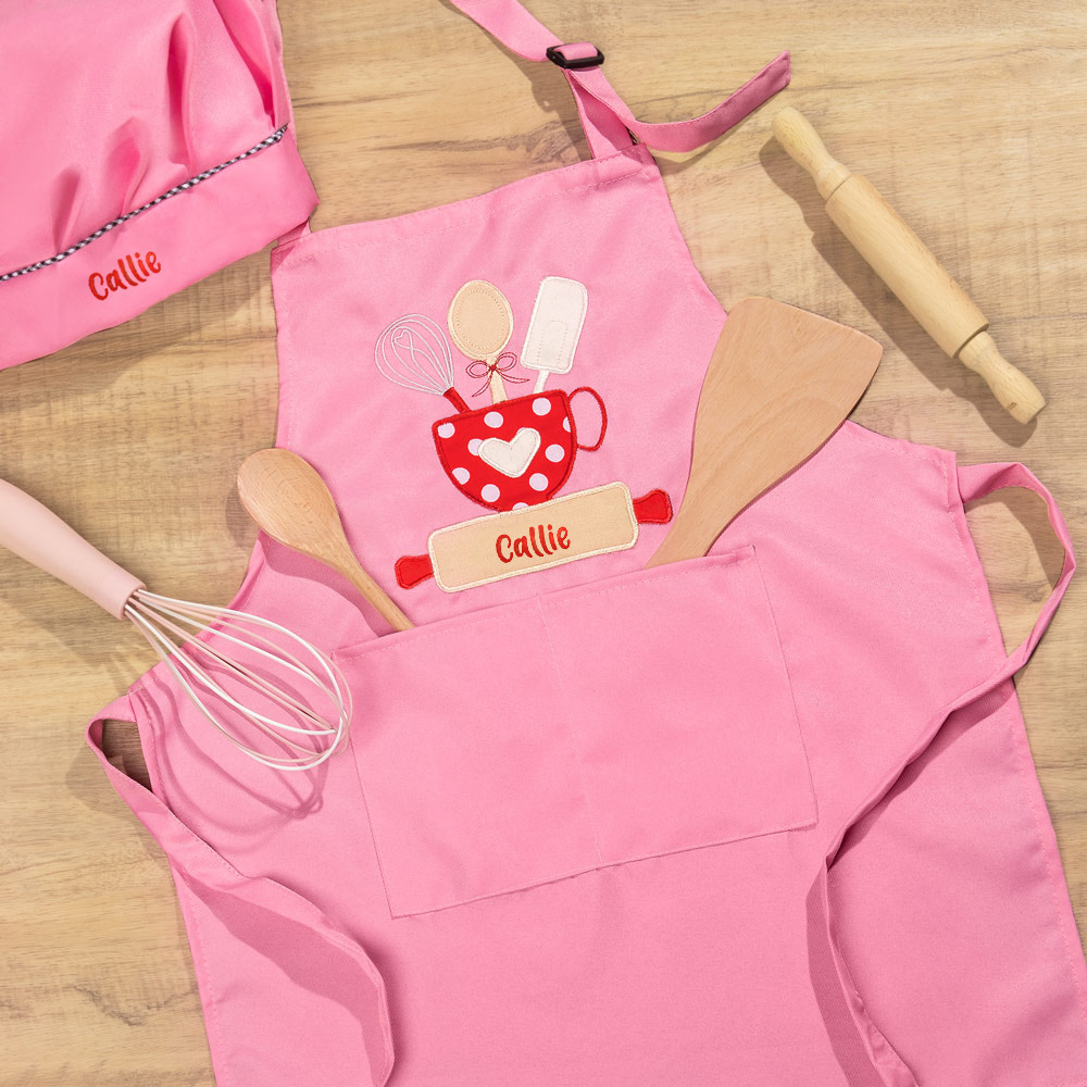 Personalized Baking Tools Adjustable Boy Girl Apron Chef Hat Set with ...