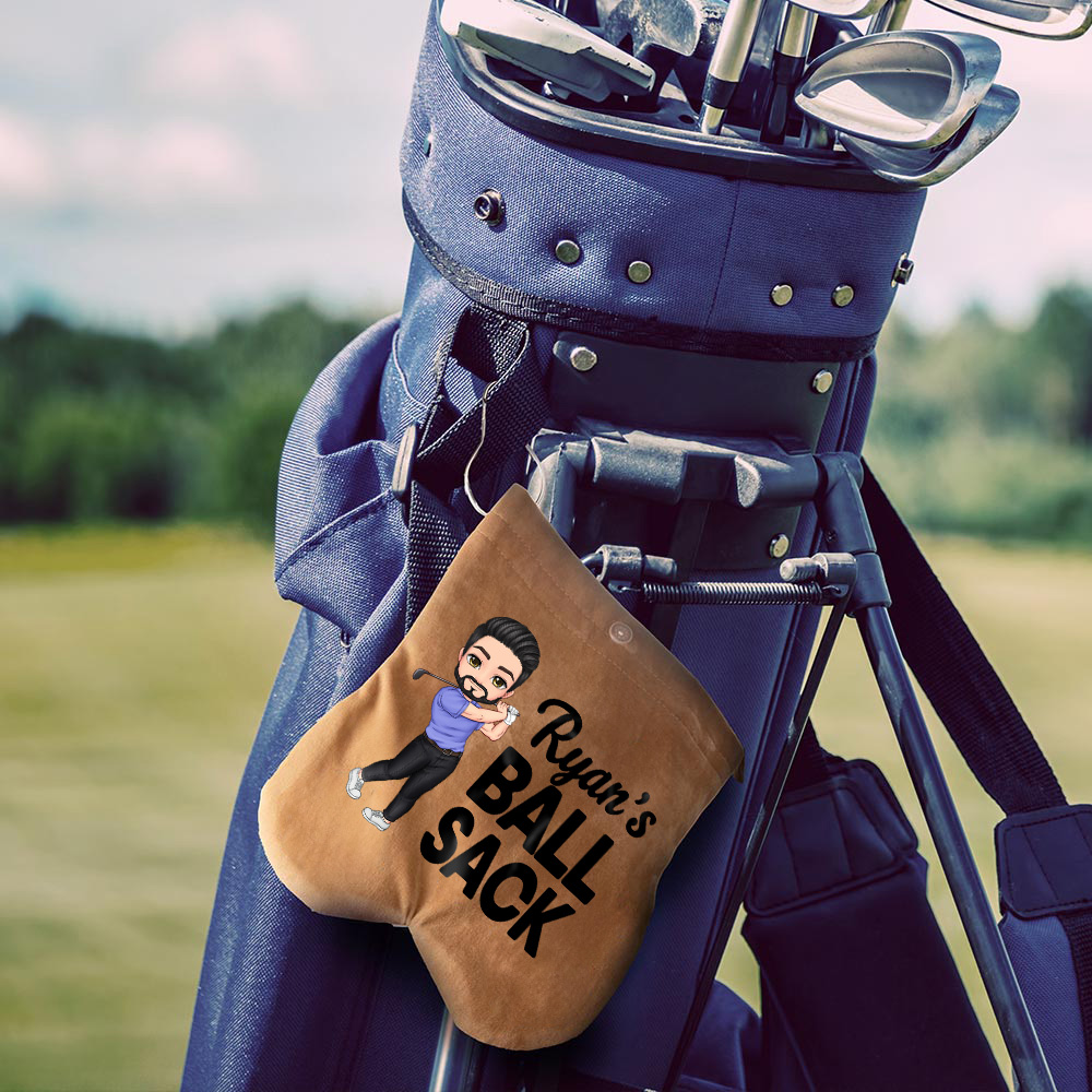 Personalized Cartoon Character Flannel Golf Ball Bag Sack Golf ...