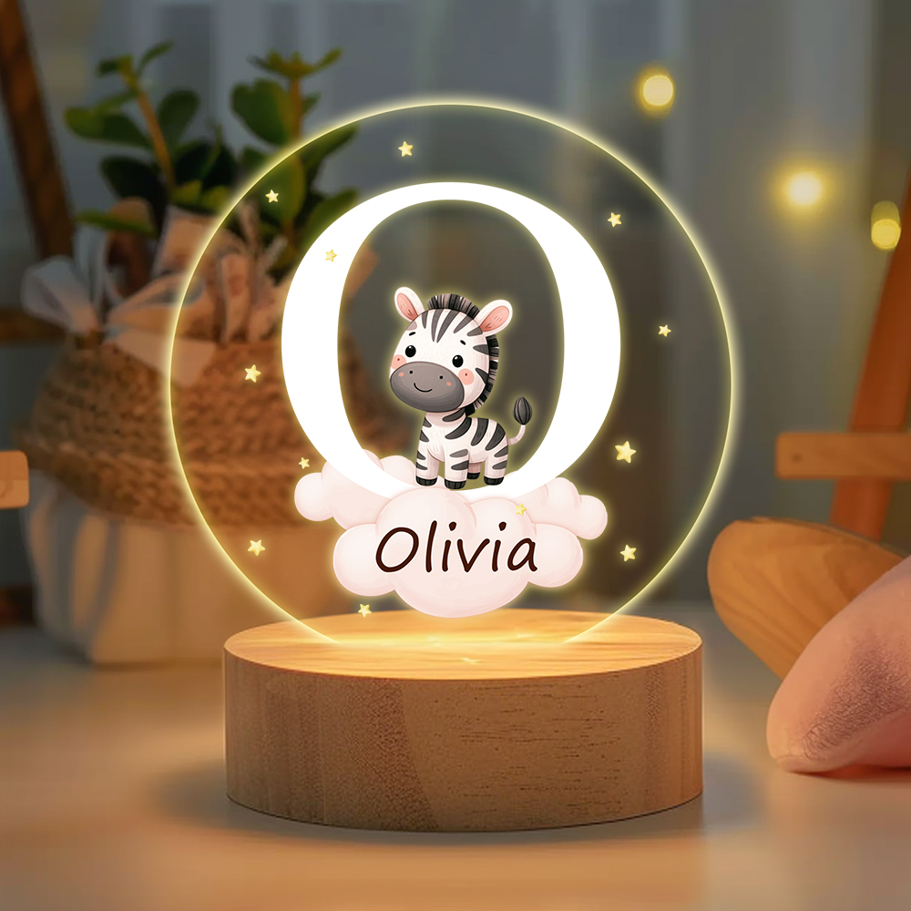 Personalized Fantasy Star Cloud Cute Forest Animal Initial Name LED ...