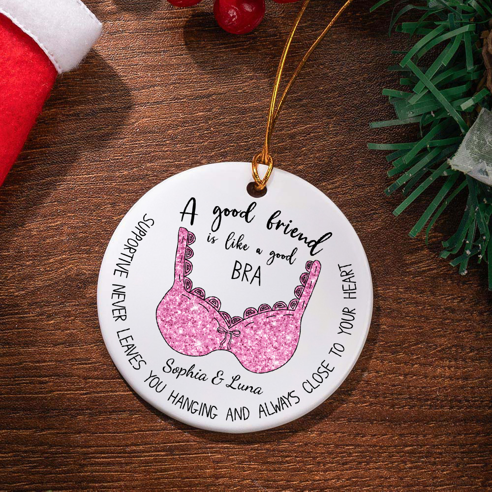 Personalized Friend Is like A Bra Ornament with Name Christmas Tree ...