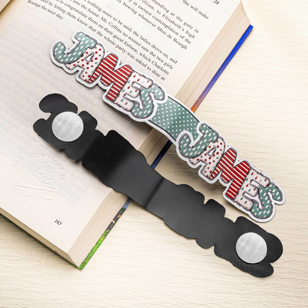 Personalised Set of 2 Doodle Art Name Magnetic Bookmarks Clips with ...