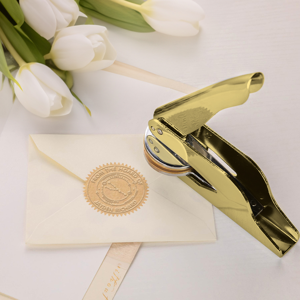 Personalized Zodiac Sign Book Embosser with Name - CALLIE