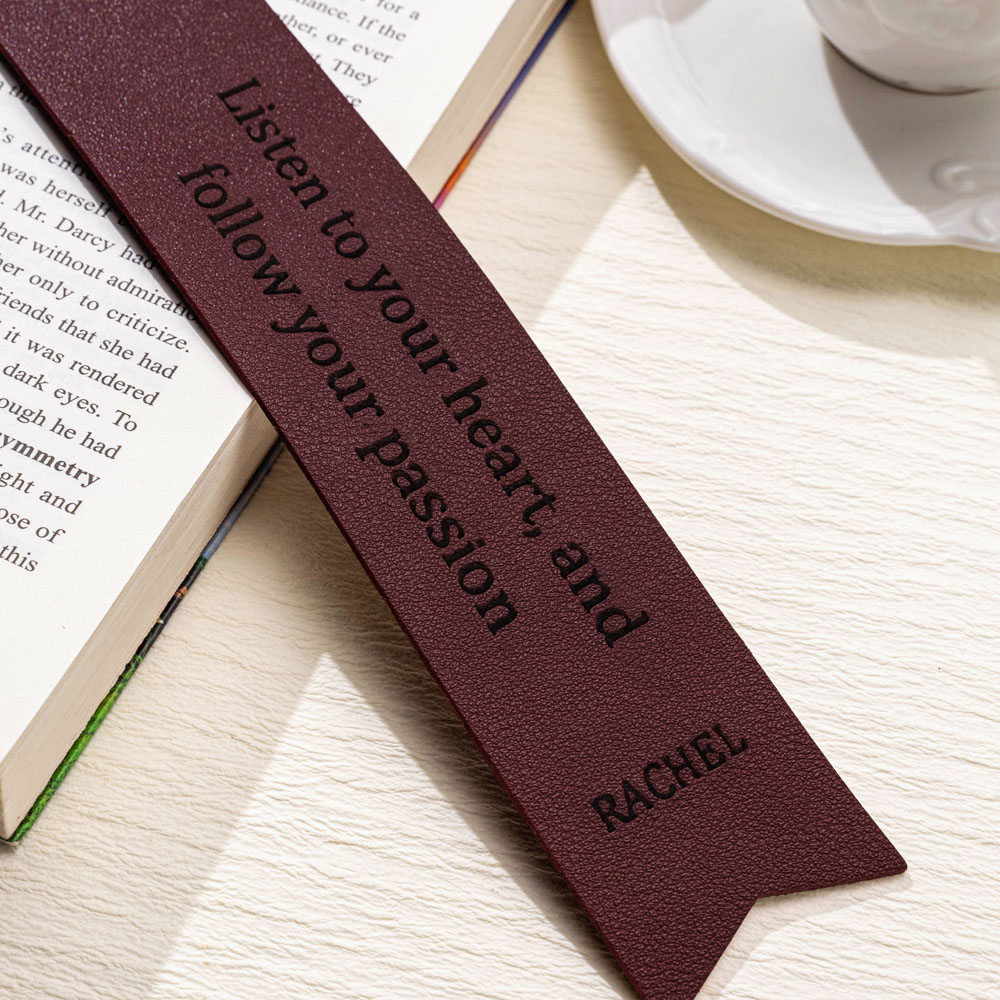 Personalized Leather Bookmark with Engraved Text Reader Birthday Gift ...