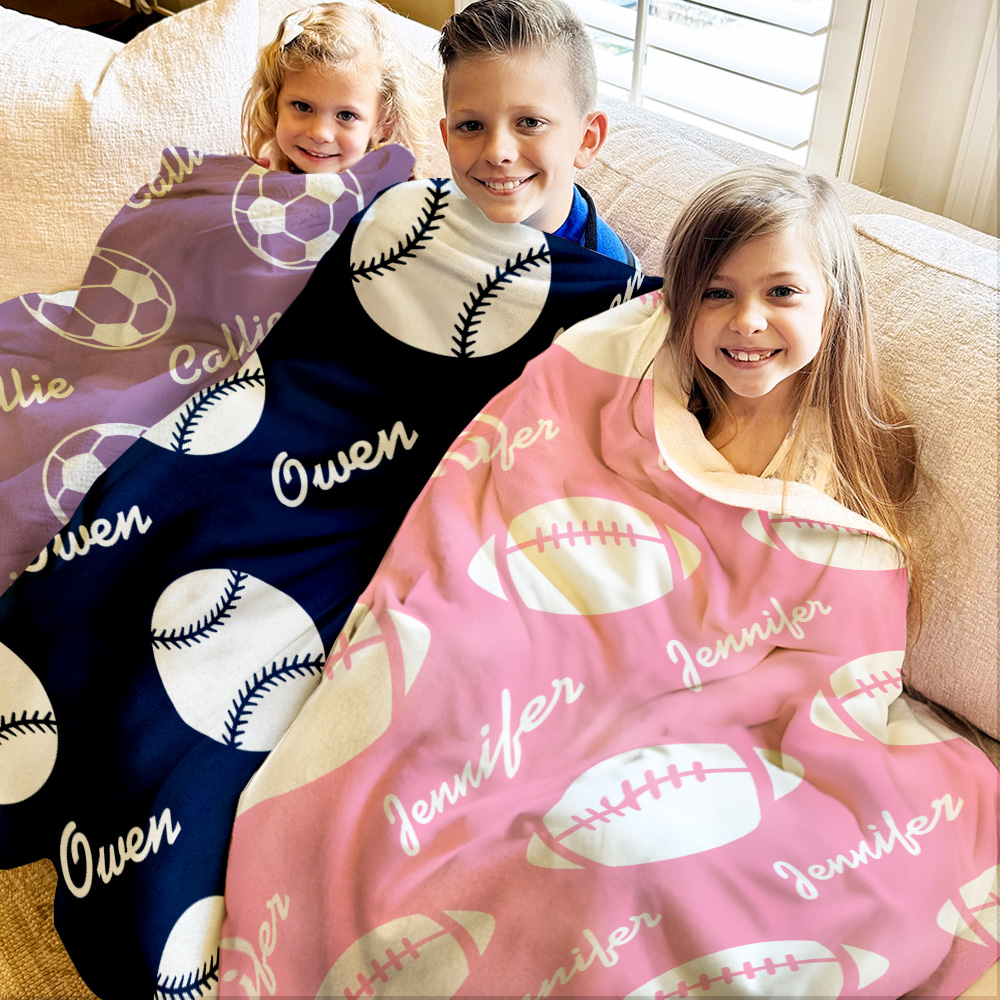 Personalized Multicolor Baseball Football Tennis Sports Theme Soft ...