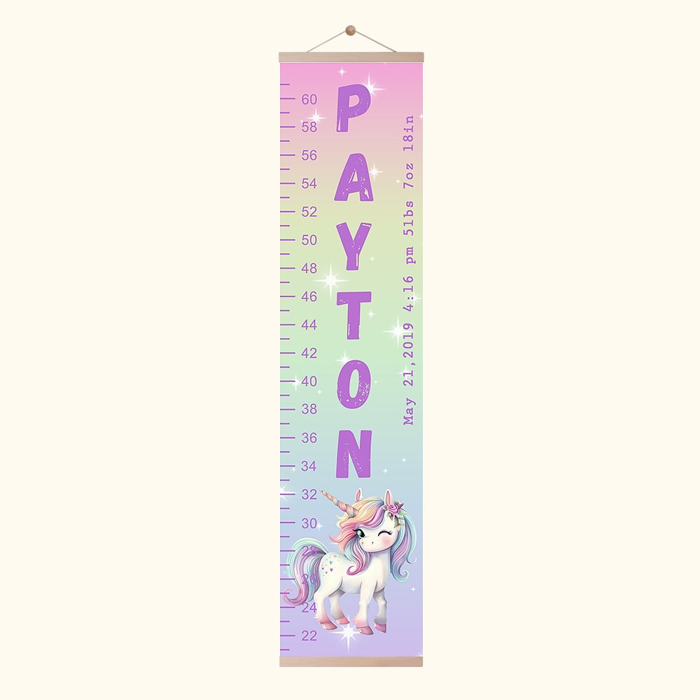 Personalised Fantasy Unicorn Height Growth Chart with Name Nursery Baby ...