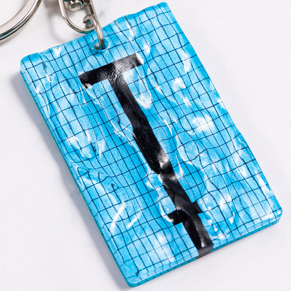 Personalized Swimming Pool Water Ripples Keychain with Engraved Name ...