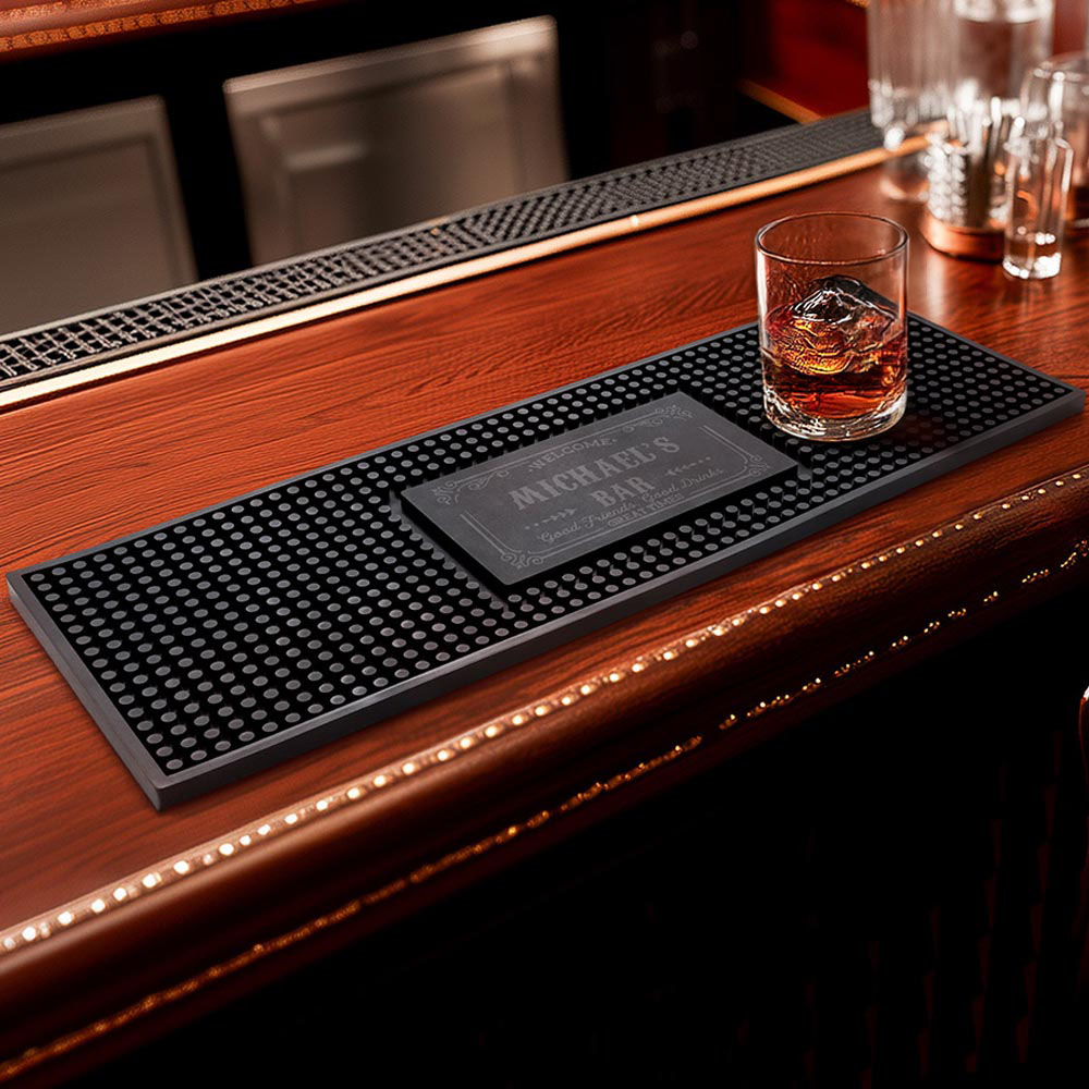 Personalized Welcome Great Times Non-slip Rubber Bar Mat Drink Coaster ...