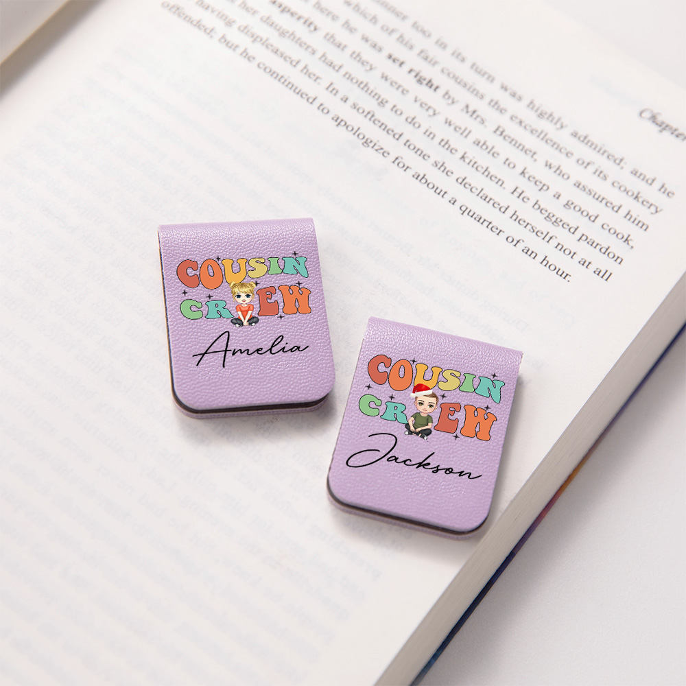 Personalized Colorful Letter Cousin Crew Cartoon Magnetic Bookmark Clip ...
