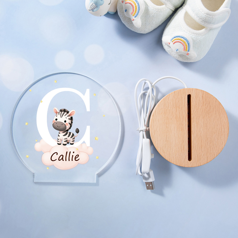 Personalisiertes Fantasie Stern Wolke Süßes Wald Tier LED-Nachtlicht ...