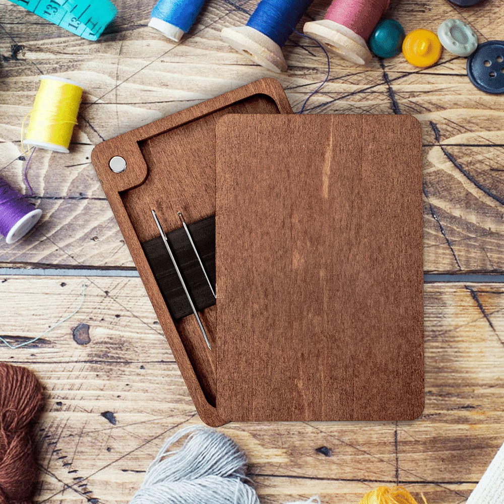 Personalized Cartoon Crochet Knitting Mom Grandma Wooden Needle Storage ...