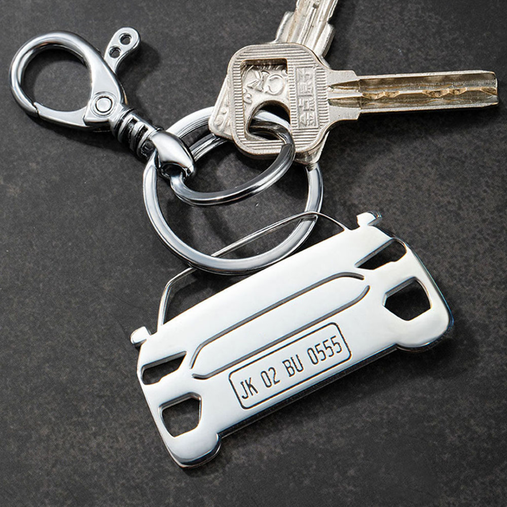 Personalized Car Keychain In Any Model with Number Plate Info Birthday ...