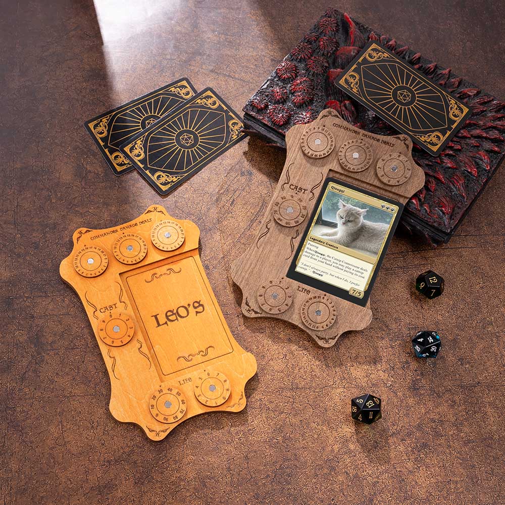 Personalized Engraved Wood Commander Zone Tray with Spinning Magnetic ...