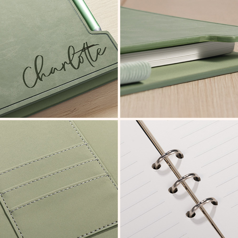 Personalized Engraved Monogrammed Leather Refillable Binder Notebook ...