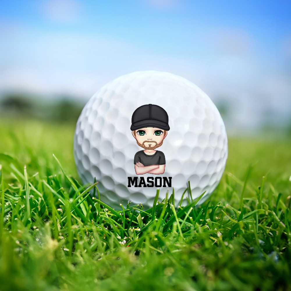 Personalisierter GEFUNDEN? GIB DIESER PERSON Cartoon-Figur Golfball mit ...