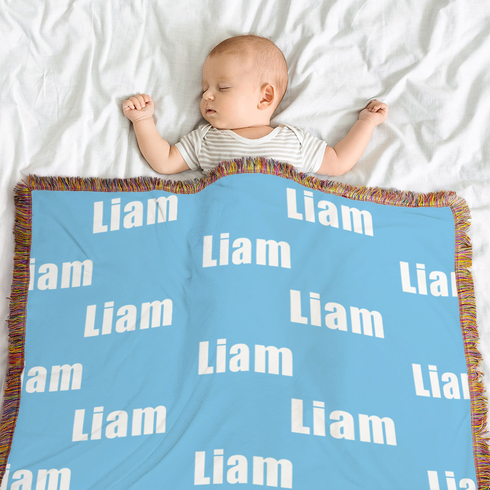 Personalized Multi-color Word Cloud Soft Fringed Throw Blanket with ...